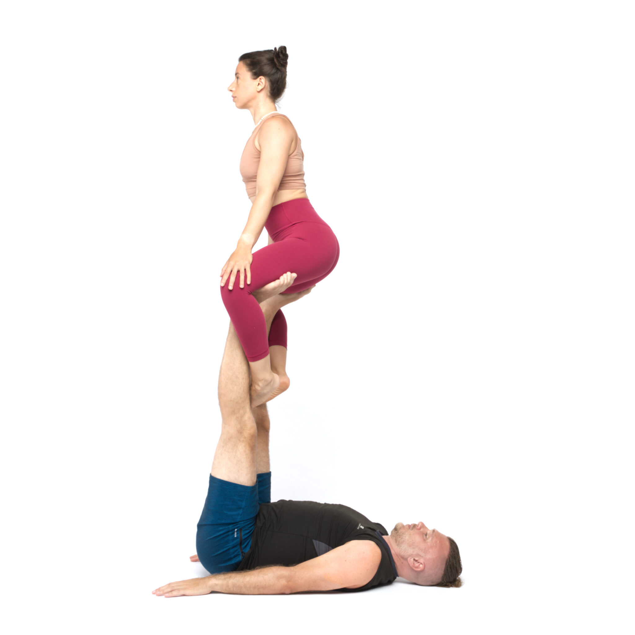 Acroyoga Pose: Reverse Throne Reverse Straddle Throne - L-Basing