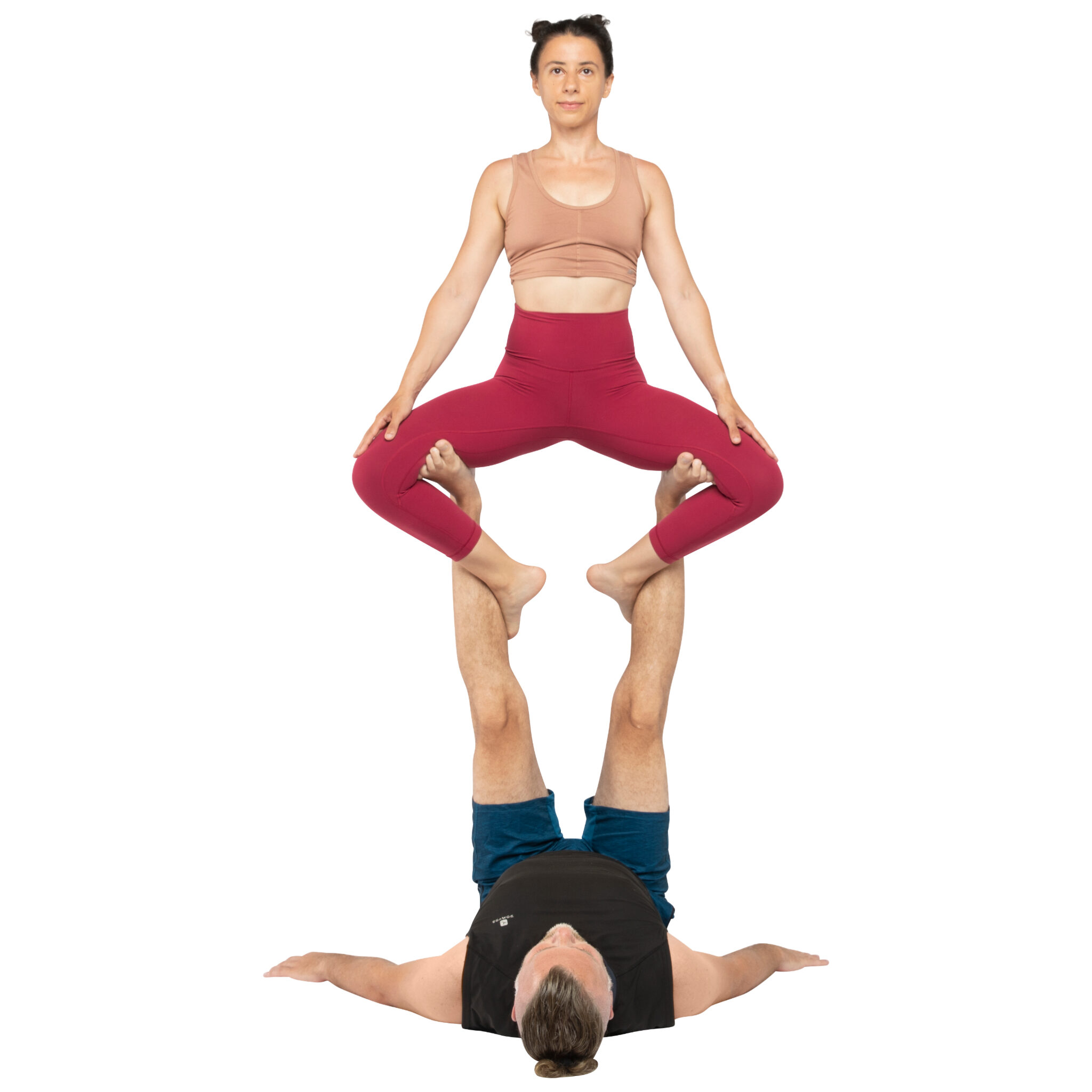 Acroyoga Pose: Side Star Reverse Inside Star - L-Basing