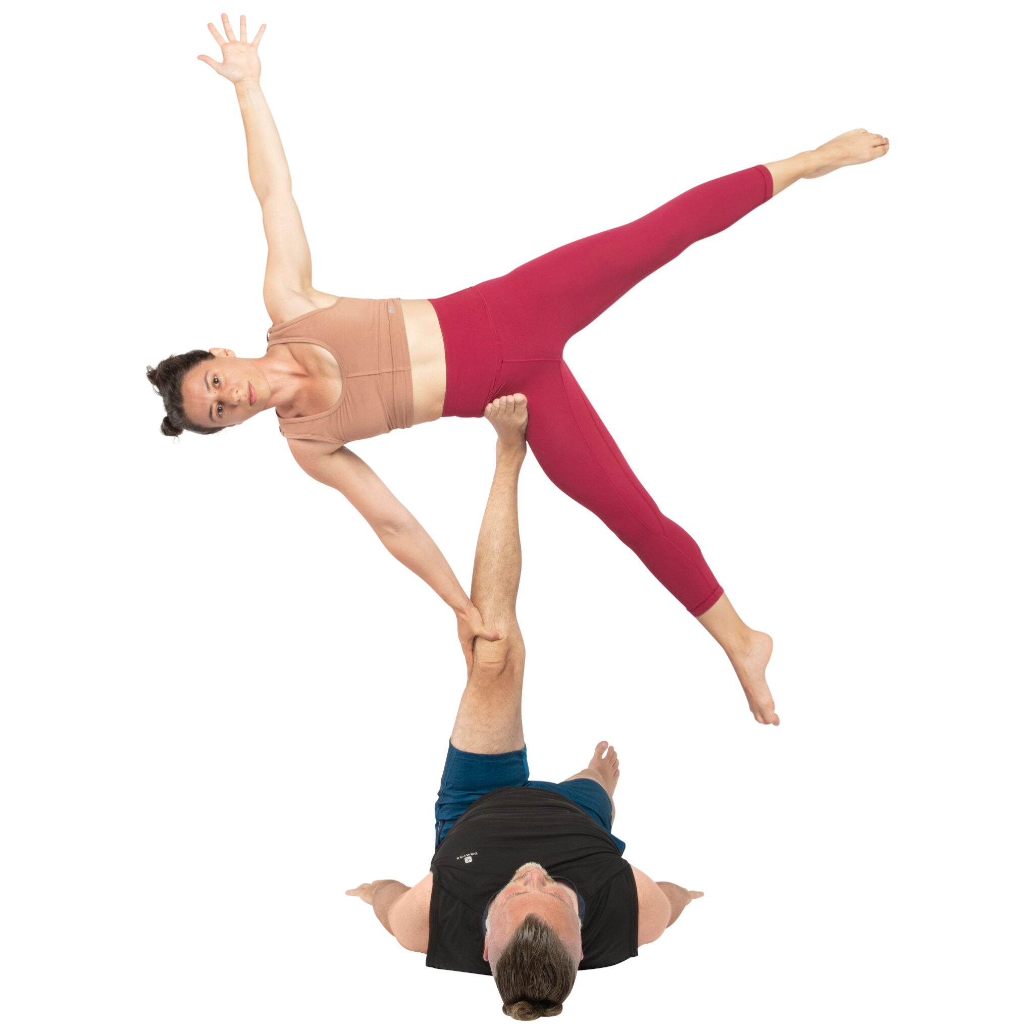 Acroyoga Pose: Side Star Reverse Inside Star - L-Basing